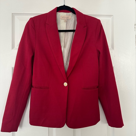 Philosophy | Jackets & Coats | Philosophy Red Blazer Size S | Poshmark